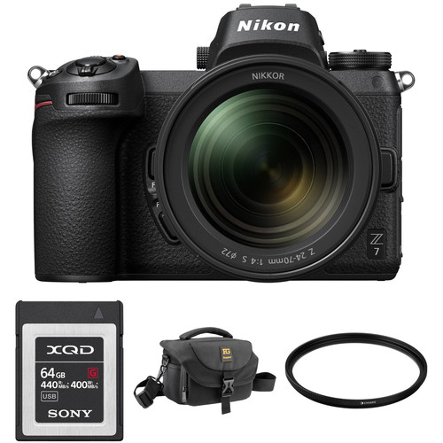 Nikon Z 7 Mirrorless Digital Camera with 24-70mm Lens and Accessories Kit