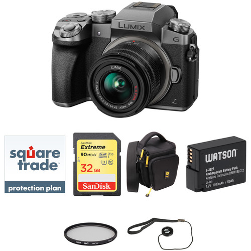 Panasonic Lumix DMC-G7 Mirrorless Micro Four Thirds Digital Camera with 14-42mm Lens Deluxe Kit (Silver)