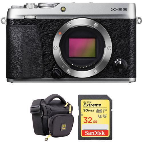 FUJIFILM X-E3 Mirrorless Digital Camera with Accessories Kit (Body Only, Silver)