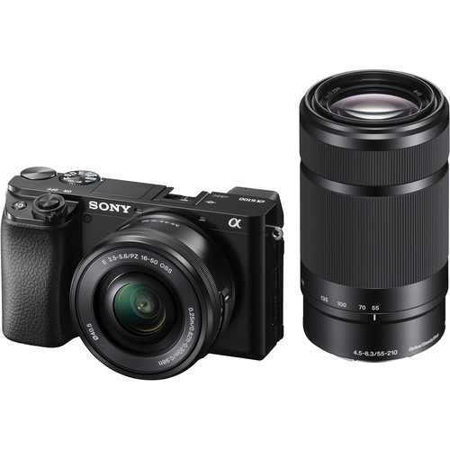 Sony Alpha a6100 Mirrorless Digital Camera with 16-50mm and 55-210mm Lenses