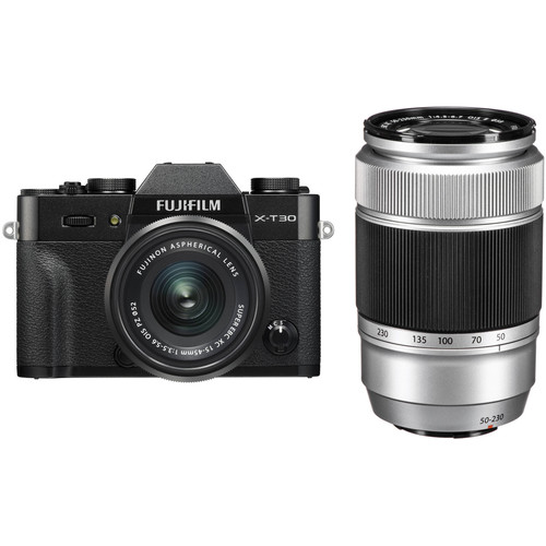 FUJIFILM X-T30 Mirrorless Digital Camera with 15-45mm and 50-230mm Lenses Kit (Black/Silver)