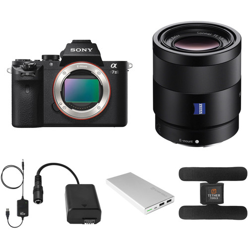 SONY ALPHA A7 II MIRRORLESS DIGITAL CAMERA WITH 55MM LENS AND TETHERED POWER KIT