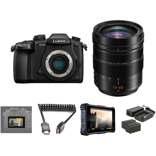 Panasonic Lumix DC-GH5 Mirrorless Micro Four Thirds Digital Camera with 12-60mm Lens and Pro HDR Kit