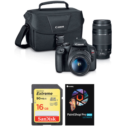 Canon EOS Rebel T7 DSLR Camera with 18-55mm and 75-300mm Lenses Accessory Kit