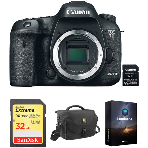 Canon EOS 7D Mark II DSLR Camera Body with W-E1 Wi-Fi Adapter and Accessory Kit