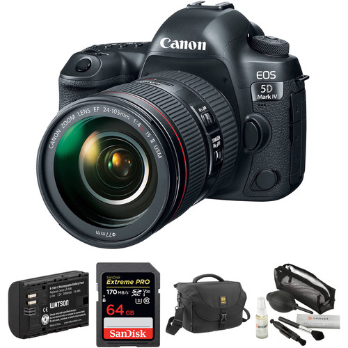 Canon EOS 5D Mark IV DSLR Camera with 24-105mm f/4L II Lens and Accessory Kit