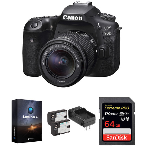 Canon EOS 90D DSLR Camera with 18-55mm Lens and Software Kit