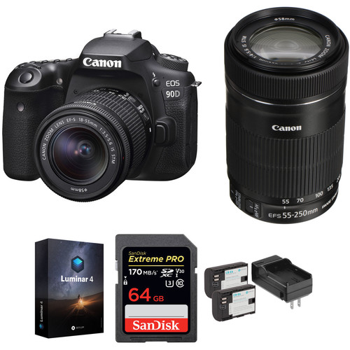 Canon EOS 90D DSLR Camera with 18-55mm and 55-250mm Lenses Kit