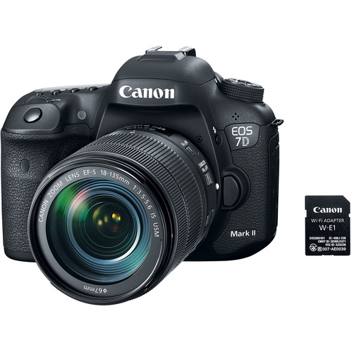 Canon EOS 7D Mark II DSLR Camera with 18-135mm f/3.5-5.6 IS USM Lens & W-E1 Wi-Fi Adapter