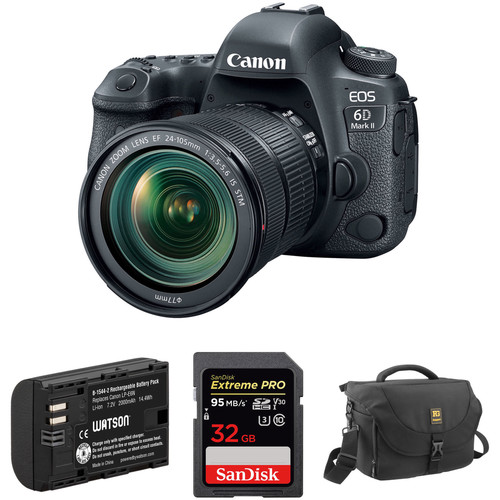 Canon EOS 6D Mark II DSLR Camera with 24-105mm f/3.5-5.6 Lens and Accessory Kit