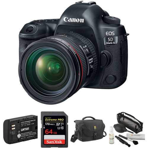 CANON EOS 5D MARK IV DSLR CAMERA WITH 24-70MM F/4L LENS AND ACCESSORY KIT