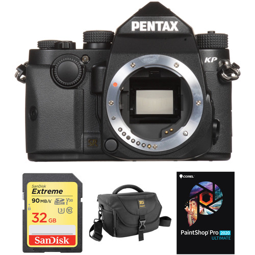 Pentax KP DSLR Camera Body with Accessory Kit (Black)