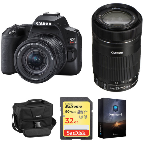 Canon EOS Rebel SL3 DSLR Camera with 18-55mm and 55-250mm Lenses Kit (Black)