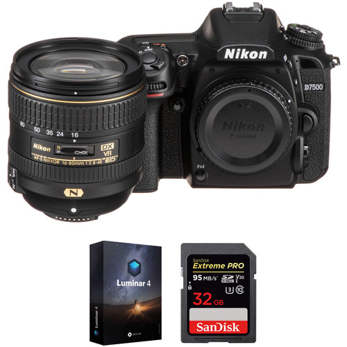 Nikon D7500 DSLR Camera with 16-80mm Lens and Software Kit