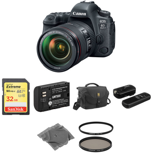 CANON EOS 6D MARK II DSLR CAMERA WITH 24-105MM F/4 LENS BASIC KIT