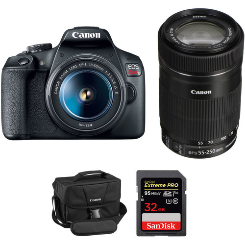 Canon EOS Rebel T7 DSLR Camera with 18-55mm and 55-250mm Lenses Kit