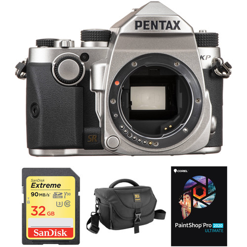 PENTAX KP DSLR CAMERA BODY WITH ACCESSORY KIT (SILVER)