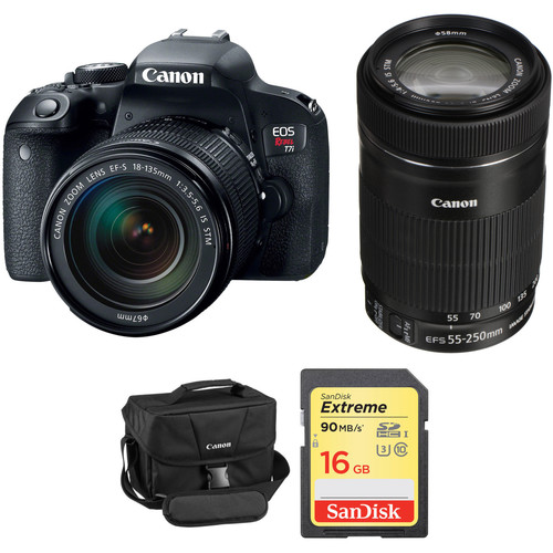 CANON EOS REBEL T7I DSLR CAMERA WITH 18-135MM AND 55-250MM LENSES KIT