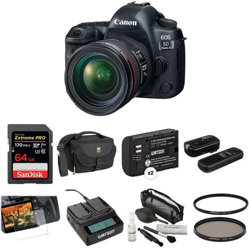 Canon EOS 5D Mark IV DSLR Camera with 24-70mm f/4L Lens Deluxe Kit