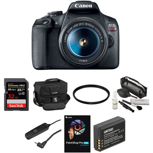 Canon EOS Rebel T7 DSLR Camera with 18-55mm Lens Deluxe Kit