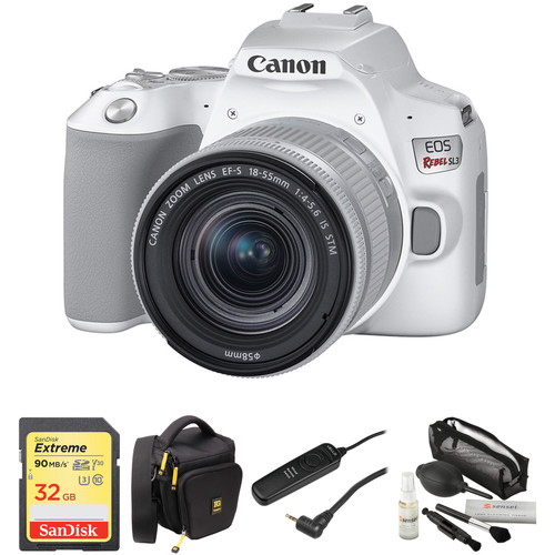 Canon EOS Rebel SL3 DSLR Camera with 18-55mm Lens Basic Kit (White)