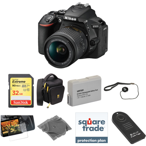 Nikon D5600 DSLR Camera with 18-55mm Lens Deluxe Kit