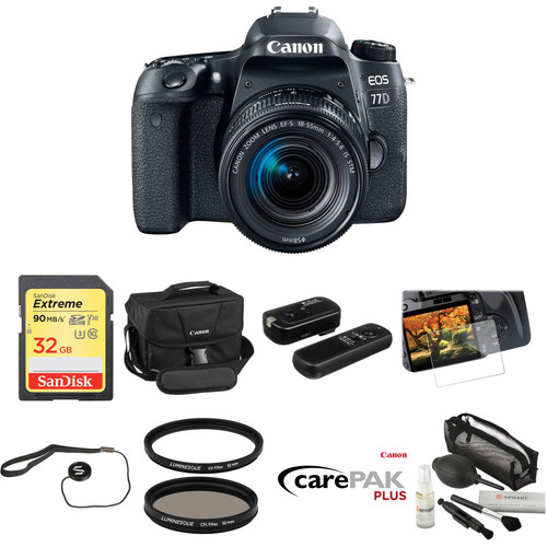 Canon EOS 77D DSLR Camera with 18-55mm Lens Deluxe Kit