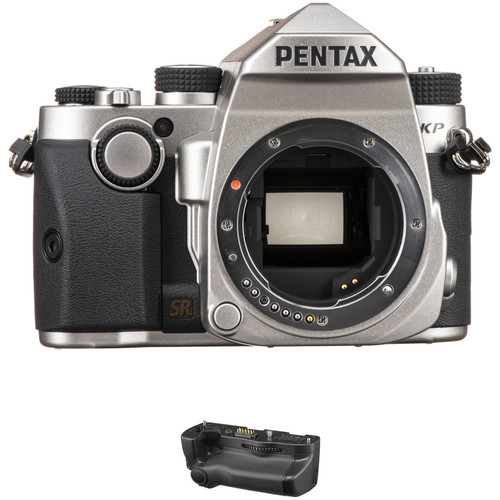 Pentax KP DSLR Camera Body with Battery Grip Kit (Silver)