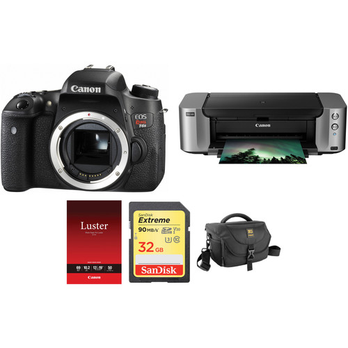 Canon EOS Rebel T6s DSLR Camera Body with PIXMA PRO-100 Printer Kit