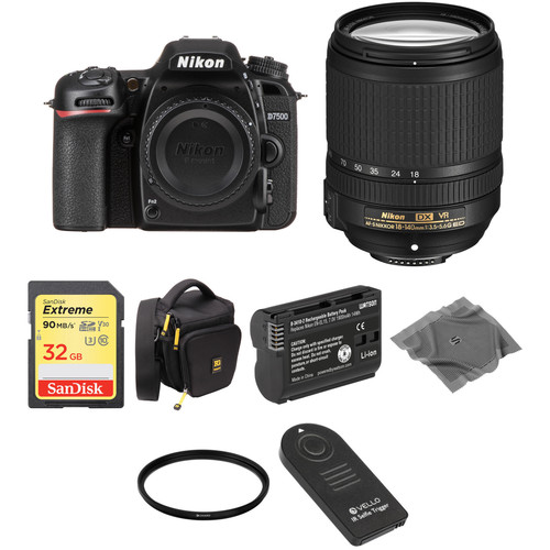 Nikon D7500 DSLR Camera with 18-140mm Lens Basic Kit