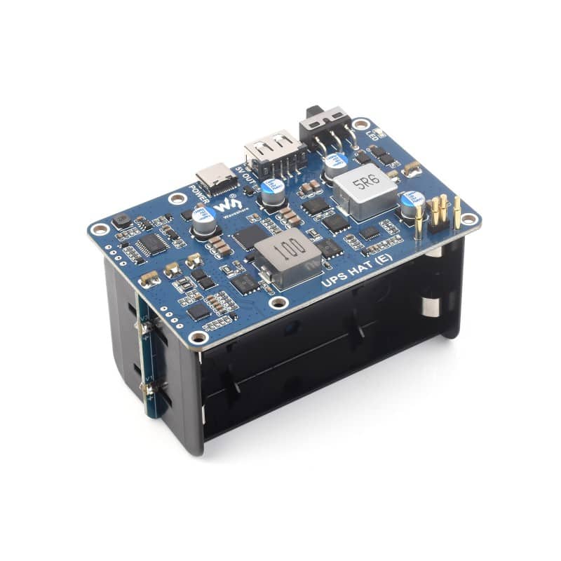 UPS HAT (E) za Raspberry Pi, 4× 21700 baterije, Bi-Direct brzo punjenje, 5V 6A, Pogo Pins, Raspberry Pi UPS