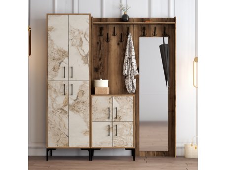 HANAH HOME CIPELARNIK SA ČIVILUKOM BERLIN ABC WALNUT WHITE MARBLE