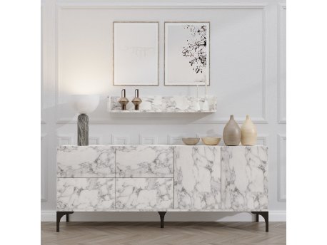 HANAH HOME KOMODA STELLA CARRARA MARBLE