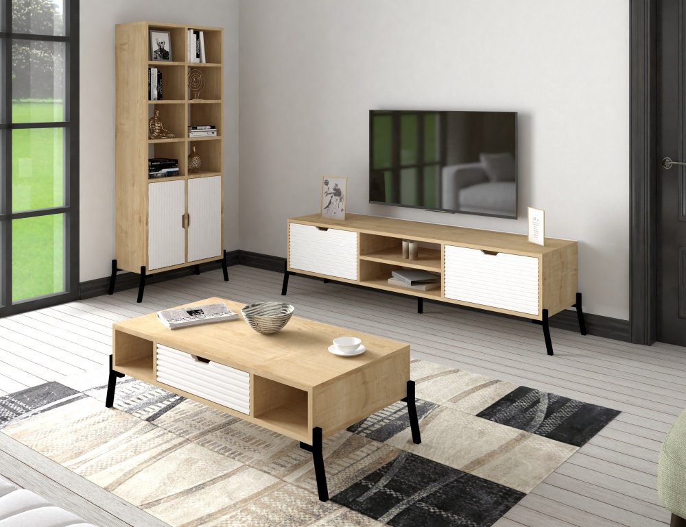 HANAH HOME SET ZA DNEVNU SOBU LIFANO SAPPHIRE OAK WHITE