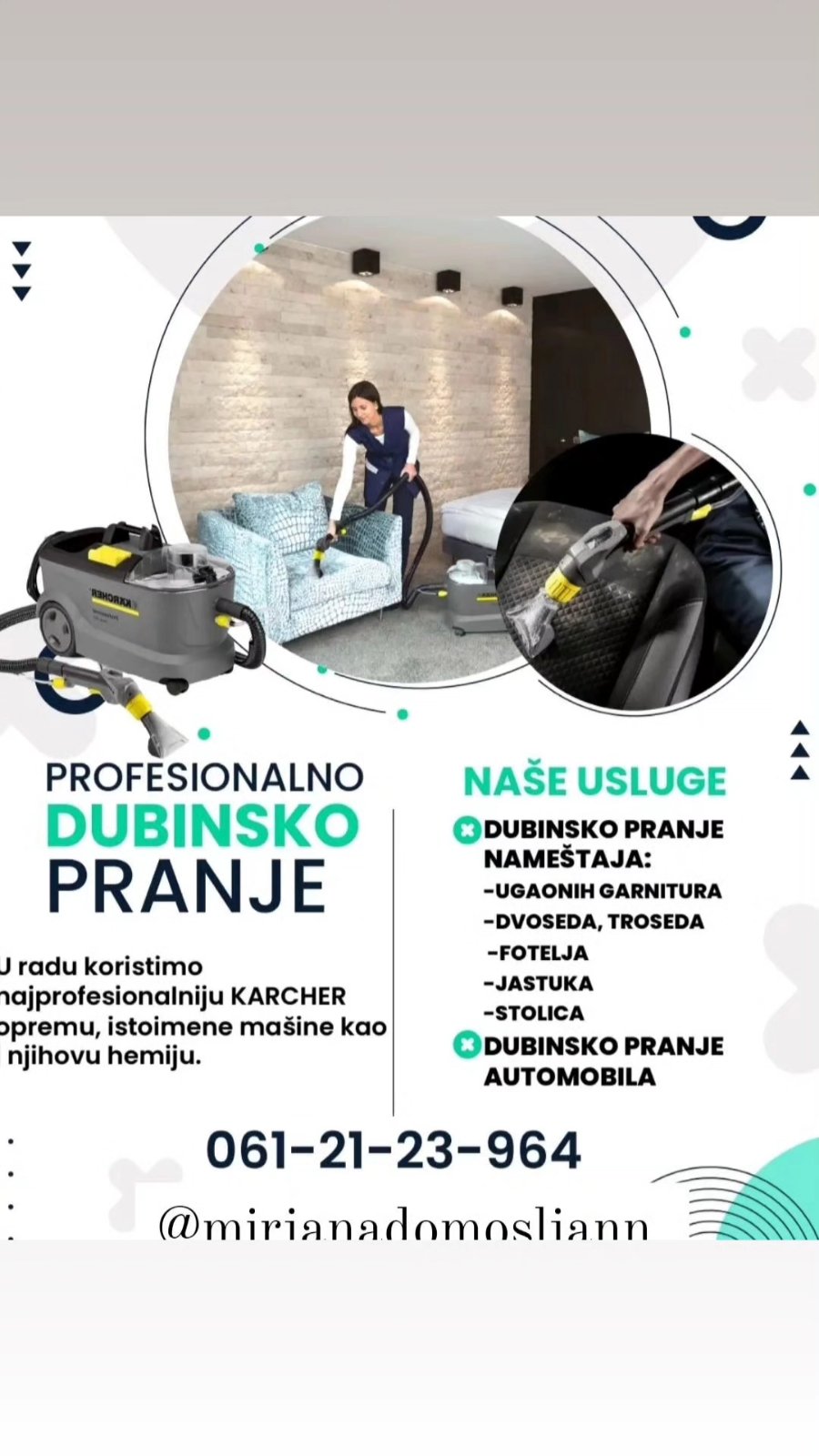 Dubinsko pranje namestaja