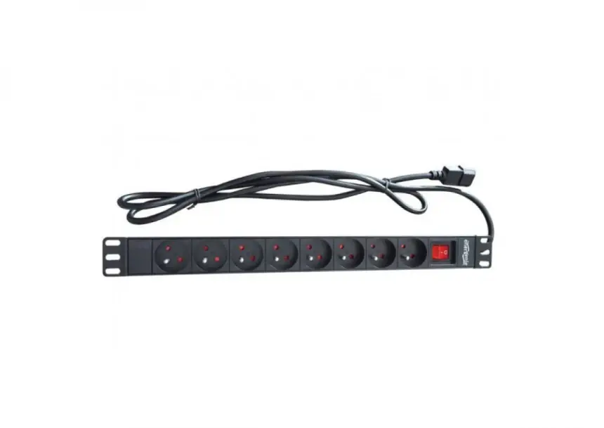 Kabl 230V razvodni PDU panel 19/1U sa 8 utičnih mesta,1.8m C14 (PDU-8SP-1U-C14)