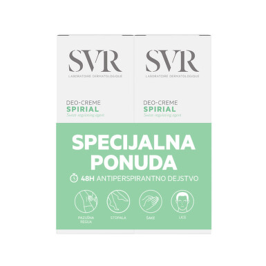 SVR Spirial Deo-krema, 2x50 ml PROMO