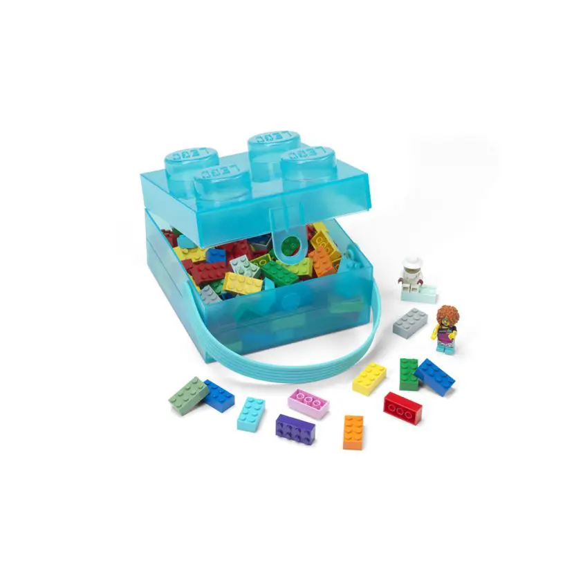 LEGO kutija za užinu sa ručkom: Prozirno svetlo plava