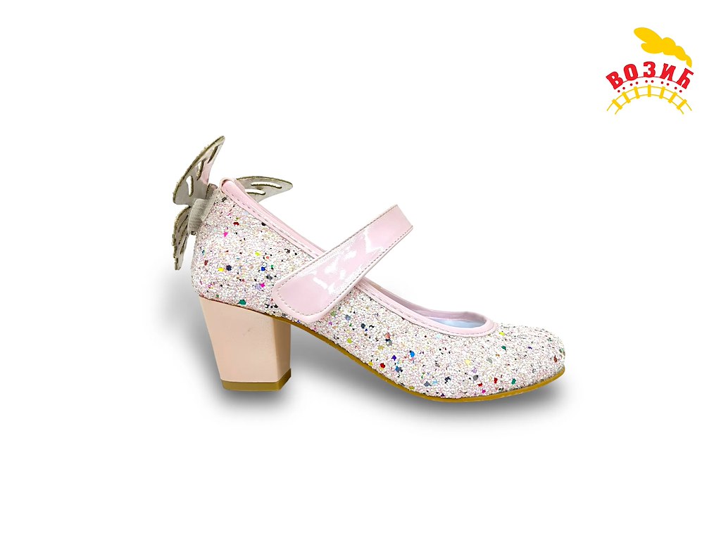 SF pink sparkles butterfly heels