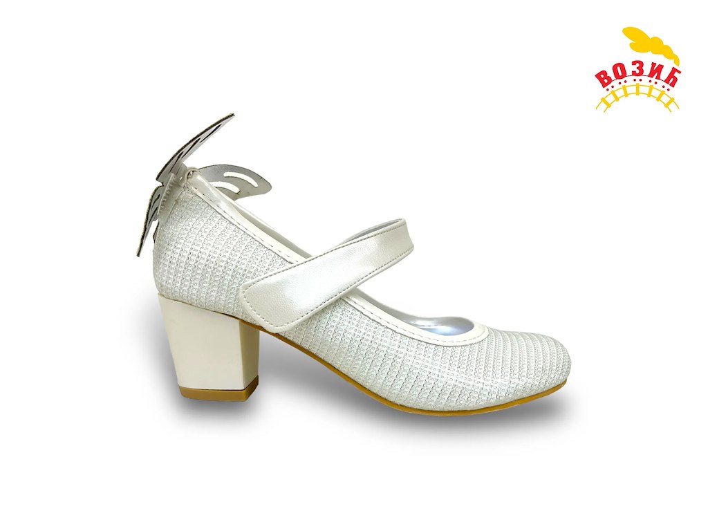 Sf white sparkles butterfly heels