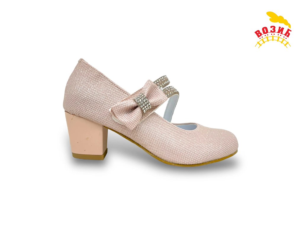 SF pink belt ribbon heels