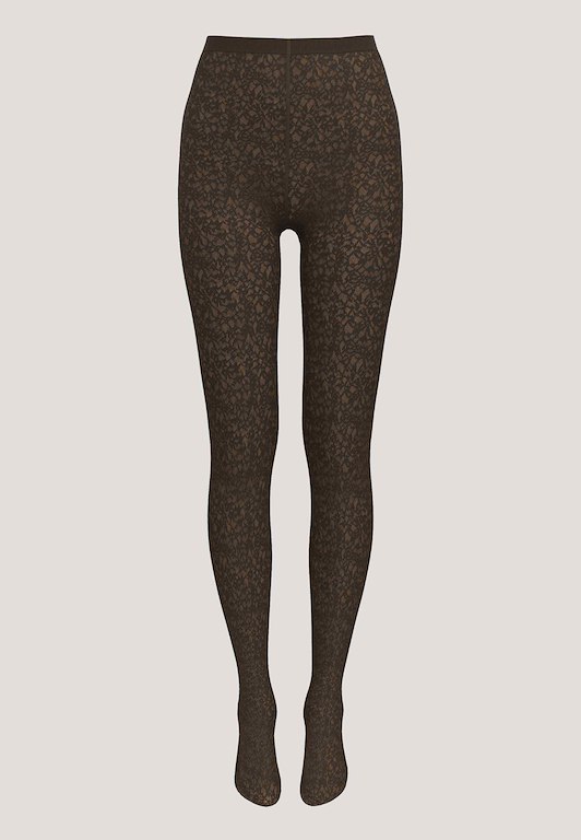 Floral jacquard tights