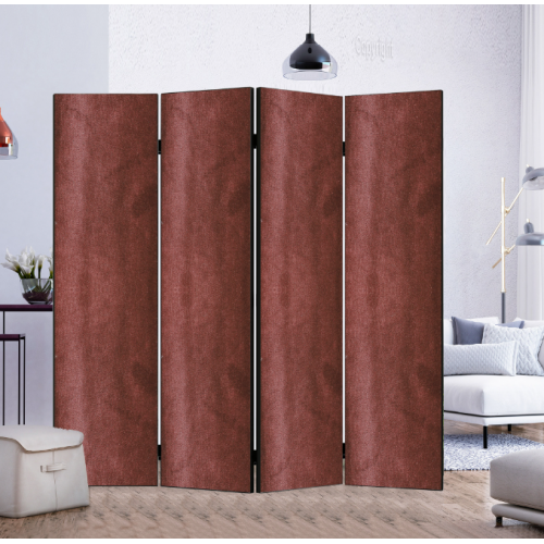 Paravan Amsterdam pliš 4 krila 200x175cm crvena