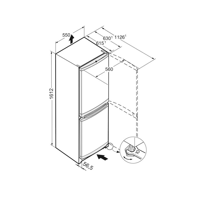 Liebherr kombinovani frižider CUe 2831 Comfort GlassLine