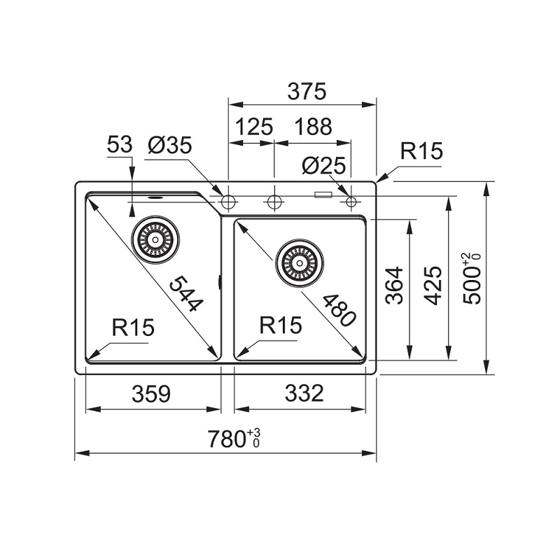 Franke sudopera Urban UBG 620-78 114.0612.407