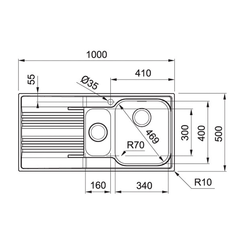 Franke sudopera Smart SRX 651 leva 101.0356.886