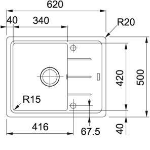 Franke sudopera Basis BFG 611-62 114.0301.331