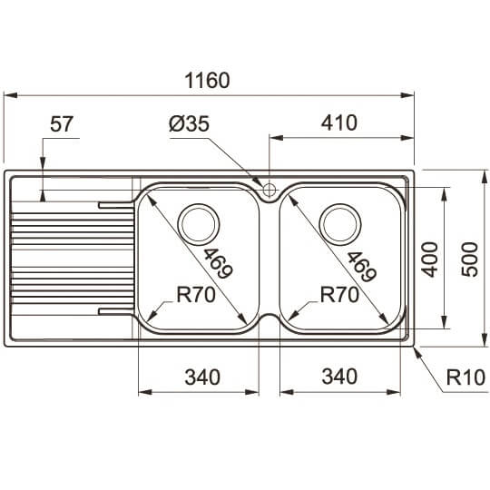 Franke sudopera Smart SRX 621 101.0356.893 desni