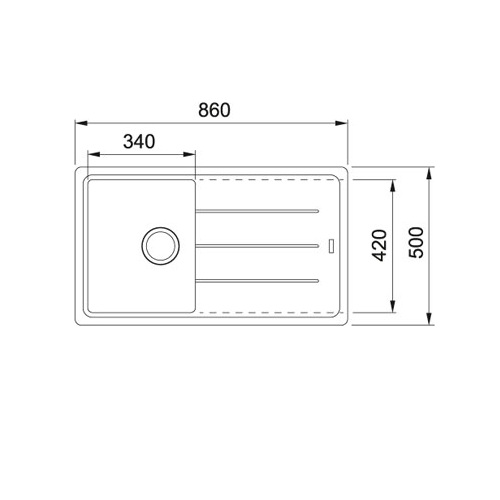 Franke sudopera Basis BFG 611-86 114.0336.939