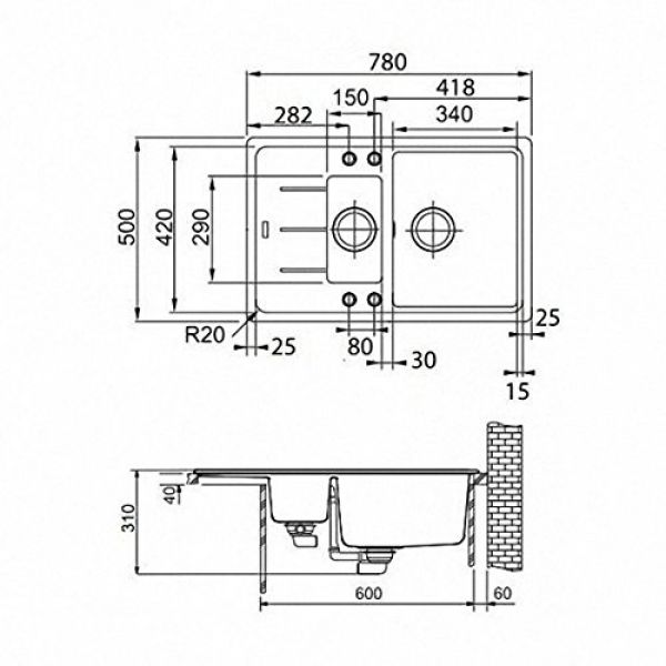 Franke sudopera Basis BFG 651-78 114.0301.951